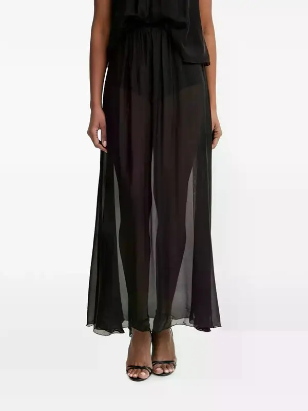 HAVEONE Sheer Floor-length Maxi Skirt