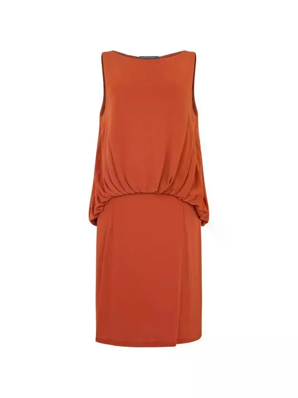 Alberta Ferretti Gathered Sleeveless Mini Dress