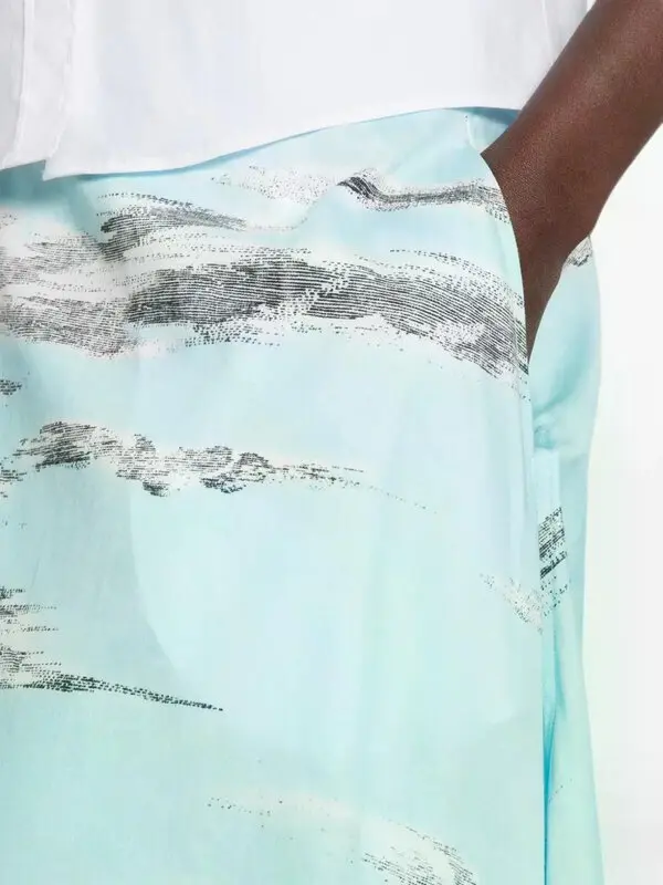 Moschino Cloud-print Cotton Midi Skirt