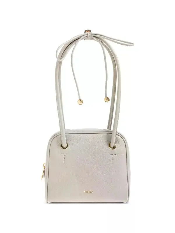Furla Poppy Grained-leather Shoulder Bag - Grey