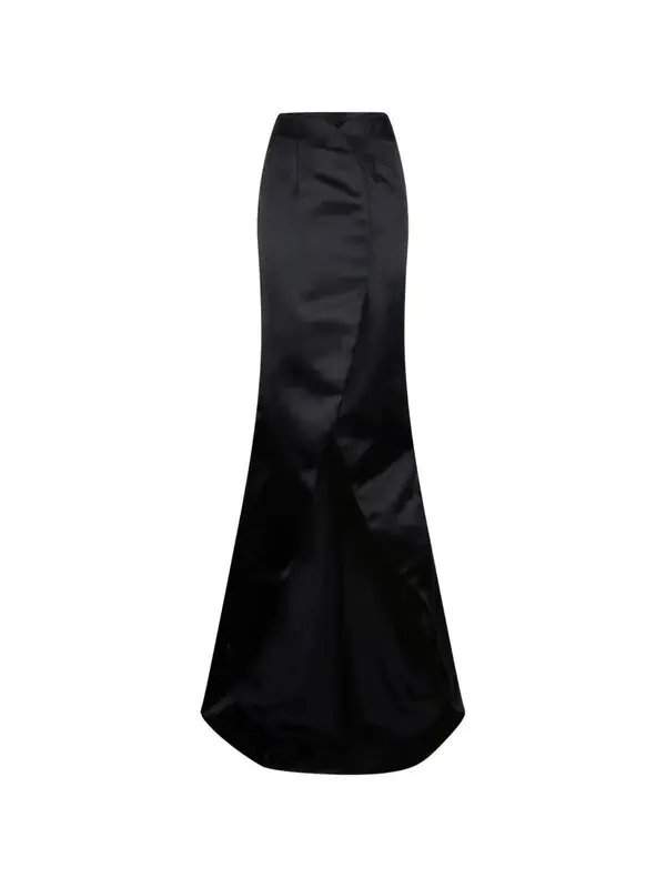 Moschino Satin Flared Maxi Skirt - Black