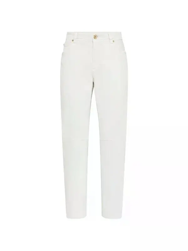 Brunello Cucinelli Off-white Straight-leg Trousers