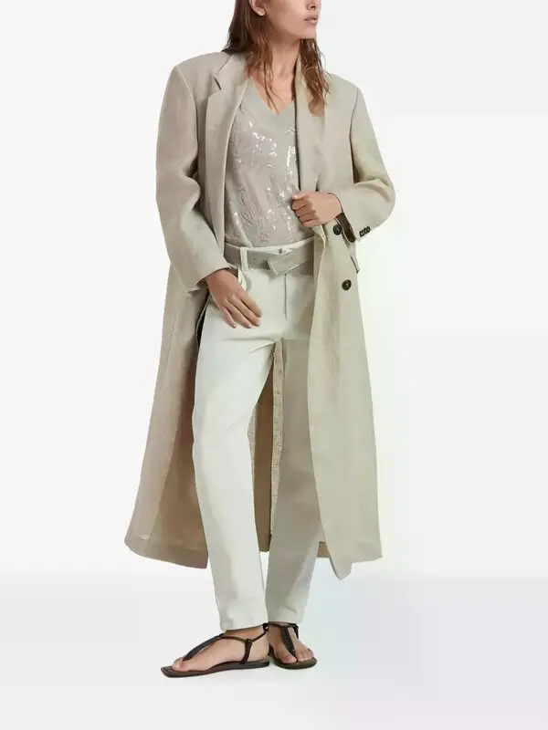 Brunello Cucinelli Off-white Straight-leg Trousers