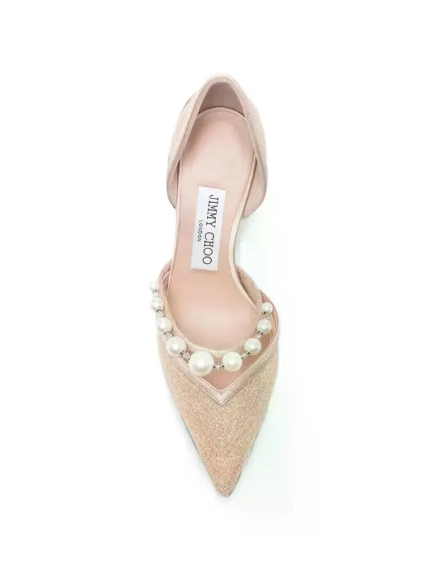 JIMMY CHOO Aurelie Pearl-embellished Heeled Pumps