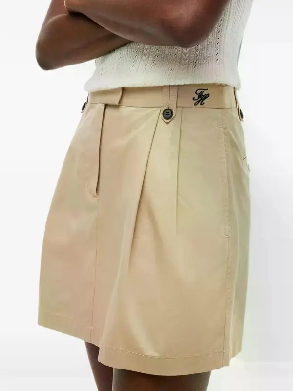 Tommy Hilfiger Pleated Embroidered Mini Skirt