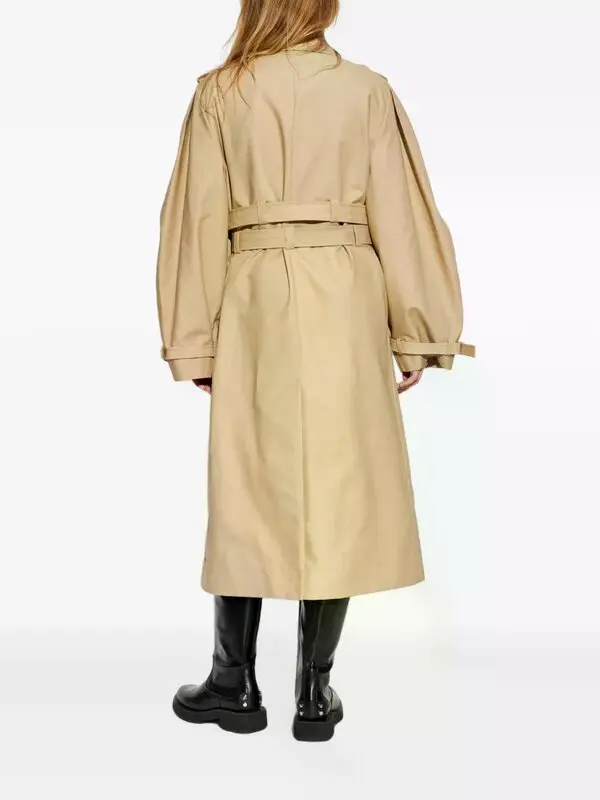 GANNI Double-breasted Belted Trench Coat