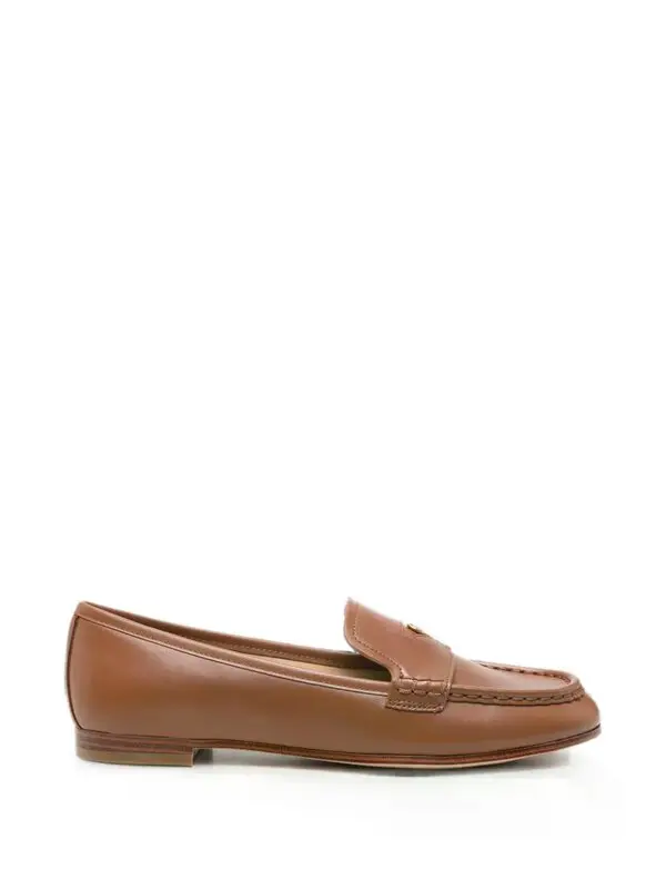 Michael Kors Jennings Logo-plaque Leather Loafers - Brown