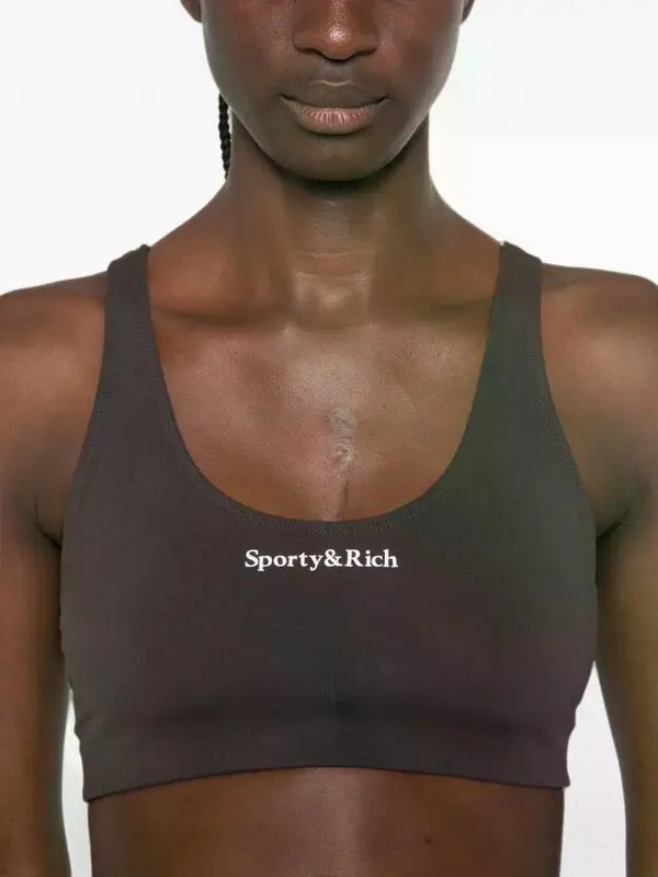 SPORTY & RICH Logo-print Bra