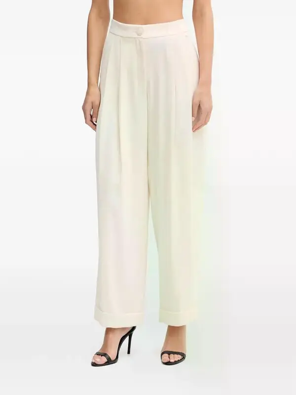Armani Exchange Pleated Wide-leg Trousers - Neutrals
