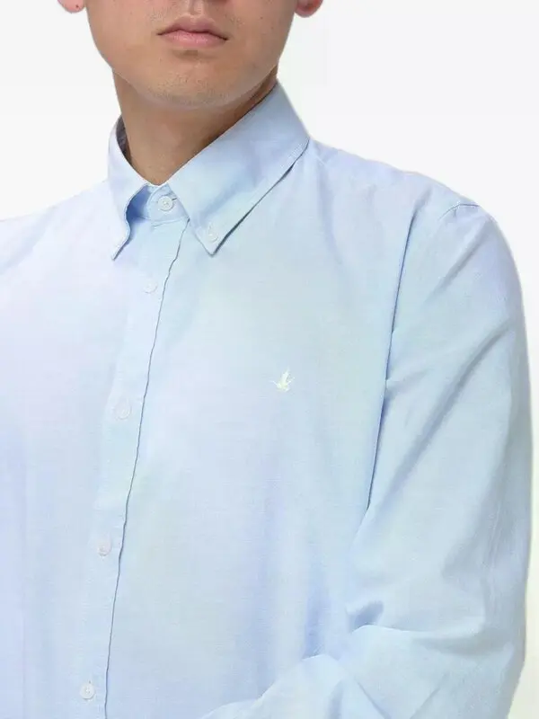 BROOKSFIELD Logo-embroidered Button-down Shirt - Blue