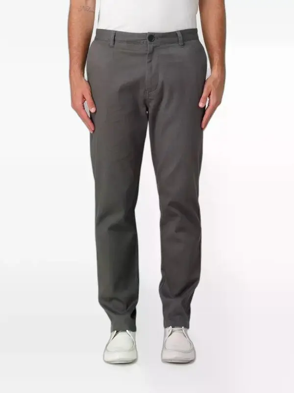 Armani Exchange Belt-loop Buttoned Trousers - Grey