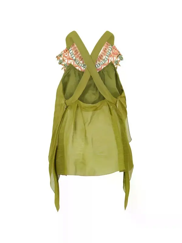 Alberta Ferretti Beaded Halterneck Blouse