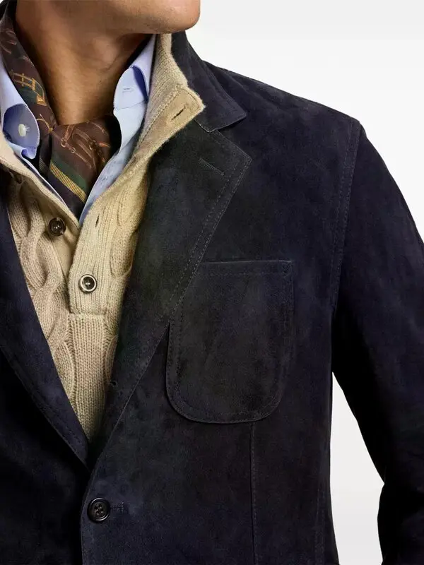 Ralph Lauren Purple Label Single-breasted Suede Blazer