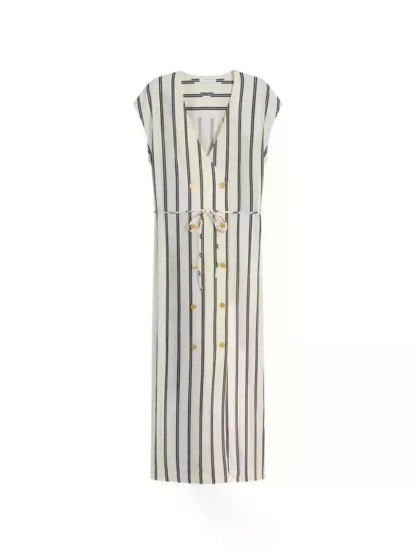 Tommy Hilfiger Striped Double-breasted Midi Dress