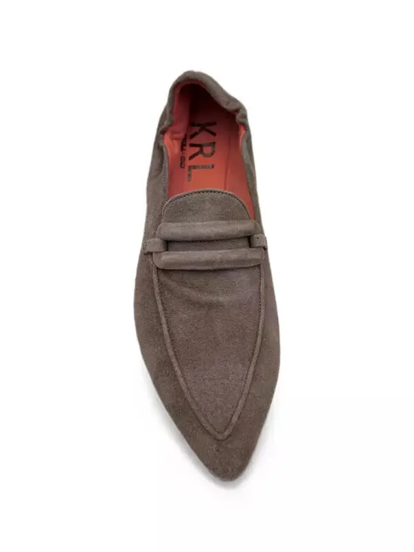 KROLL Suede Almond-toe Loafers - Grey