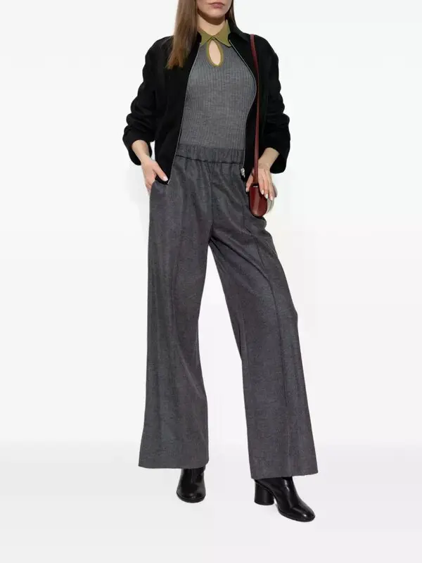JIL SANDER Wide Leg Wool Trousers