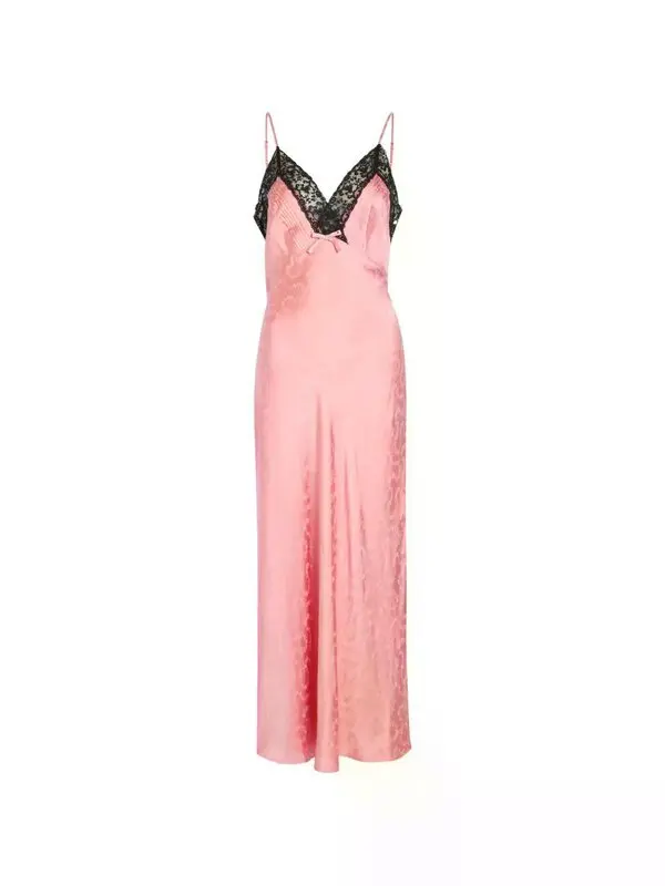 Rixo Alberta Lace-trim Jacquard Midi Dress - Pink