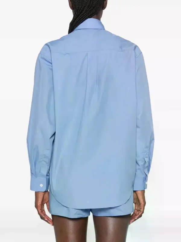 Sporty & Rich Logo Embroidered Chest Pocket Shirt