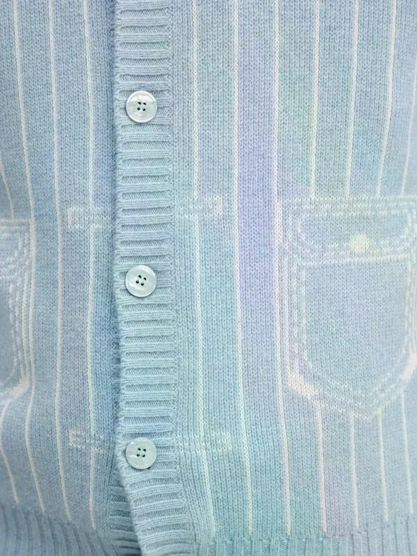Kenzo Intarsia-knit Pinstripe Cardigan