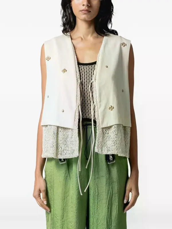MULLER OF YOSHIOKUBO Embellished Layered Vest - Neutrals