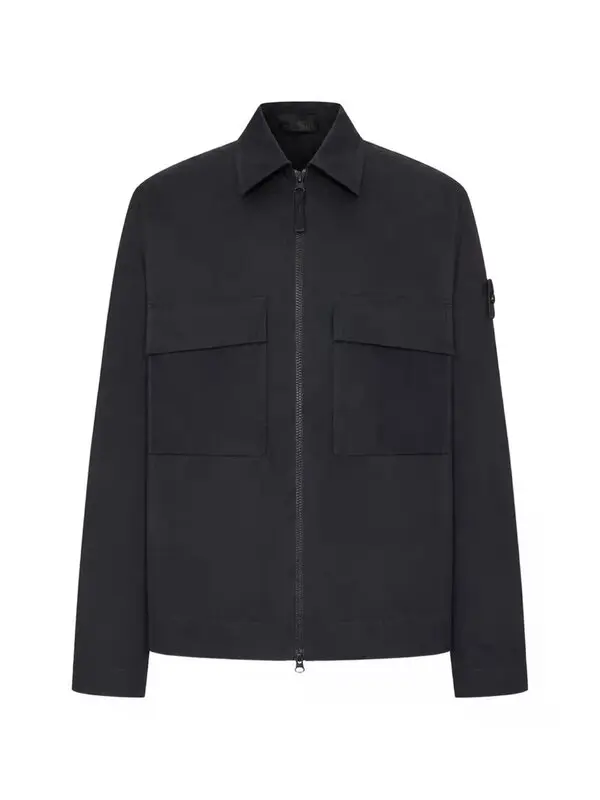Stone Island Logo-patch Zip-up Shirt Jacket