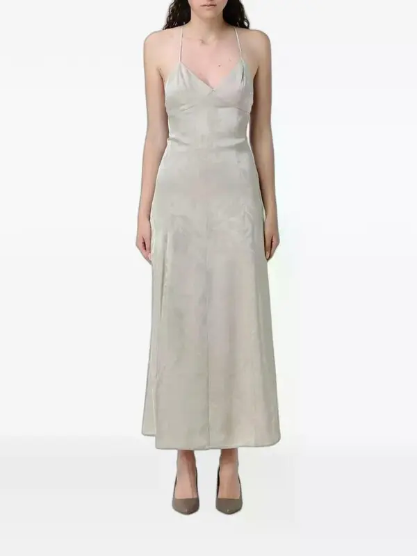 Armani Exchange Damask Effect Satin Dress - Neutrals