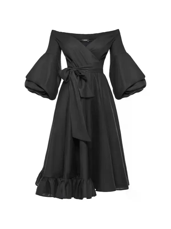 ANOUKI Off-shoulder Ruffled Midi Dress
