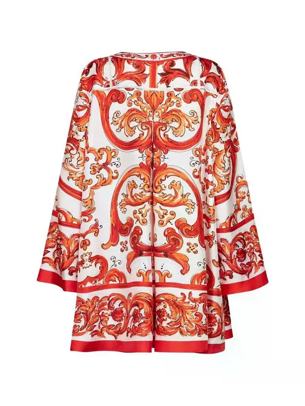 Dolce & Gabbana Baroque Print Silk-satin Tunic Midi Dress