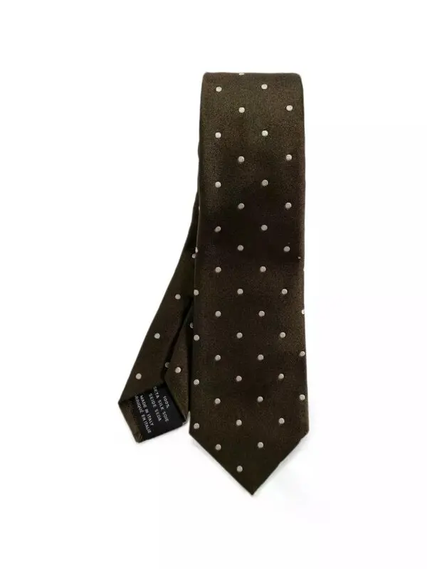 TOM FORD Polka-dot Silk Tie - Green
