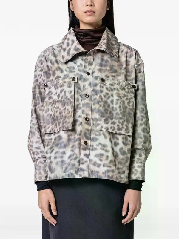 MULLER OF YOSHIOKUBO Leopard-print Jacquard Shirt Jacket - Neutrals