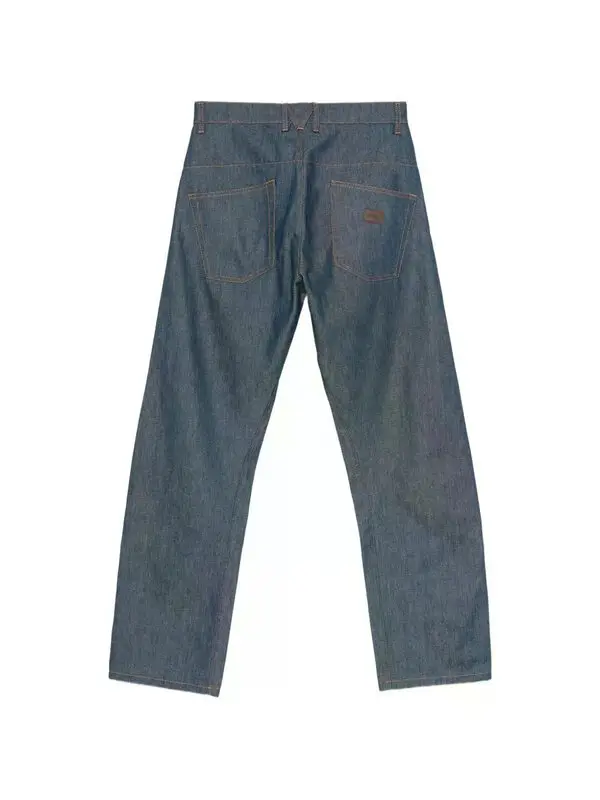 Moschino Contrast Stitching Logo Patch Jeans