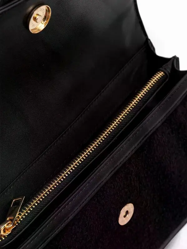 BLAUER. Bouclé-texture Logo-plaque Shoulder Bag