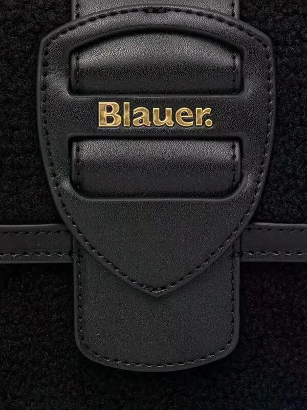 BLAUER. Bouclé-texture Logo-plaque Shoulder Bag