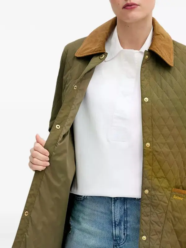 Barbour Goldmire Quilted Jacket With Corduroy Collar