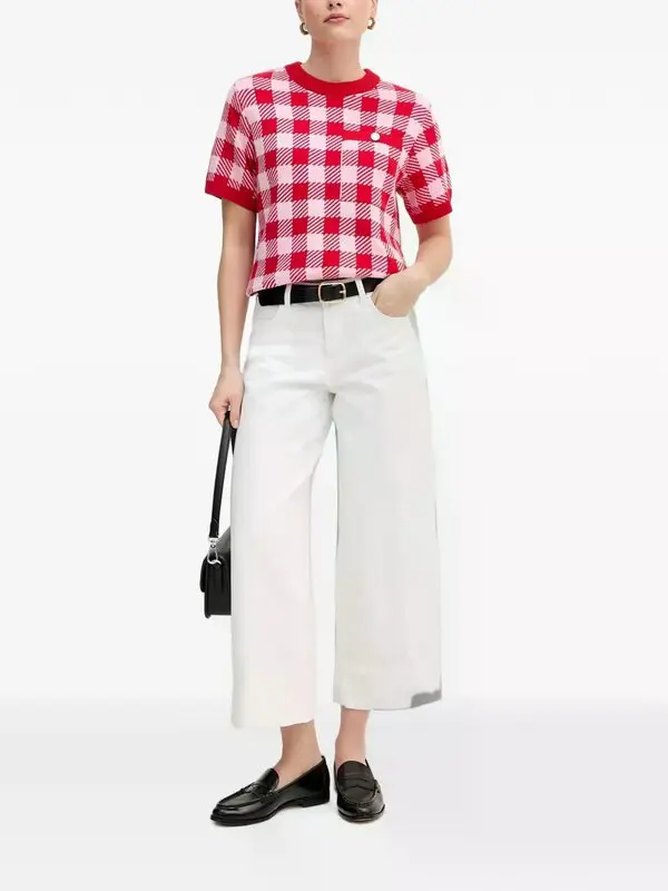 Barbour Esther Gingham Pattern Top - Red