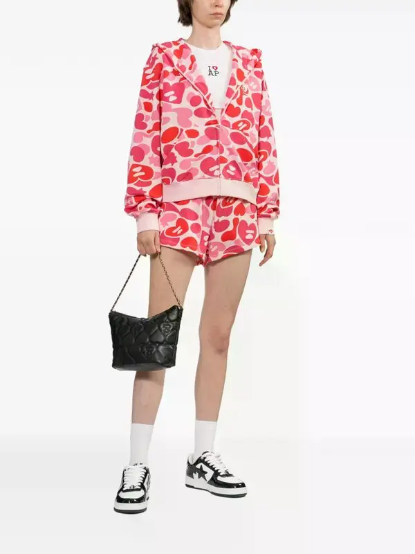 AAPE BY *A BATHING APE Heart Camo Print Shorts