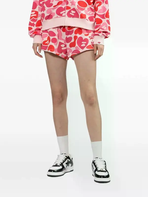 AAPE BY *A BATHING APE Heart Camo Print Shorts