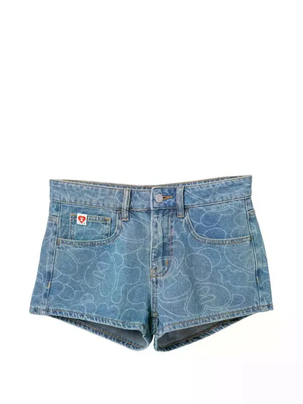AAPE BY *A BATHING APE Heart Print Jeans - Blue