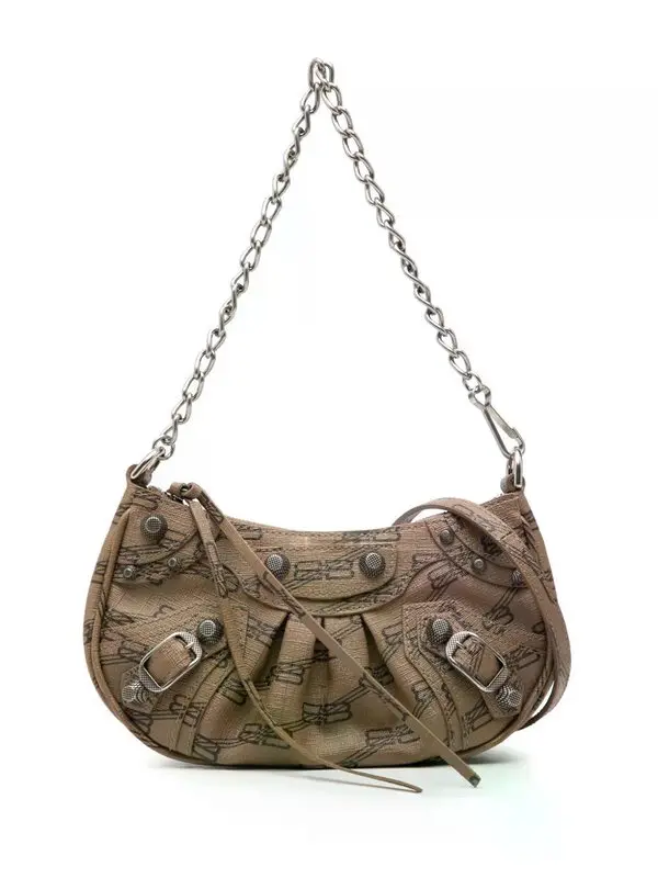 Balenciaga Le Cagole Mini Bb Monogram Coated Canvas Satchel