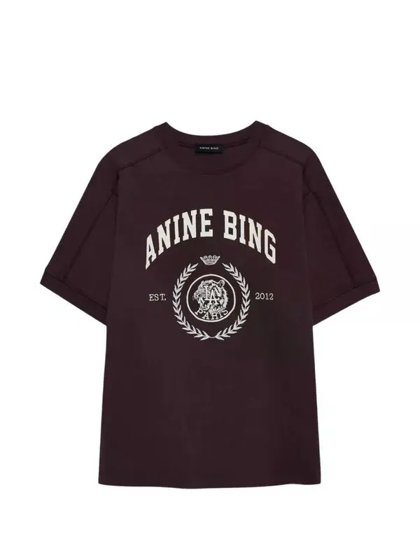 ANINE BING Jaylin Logo-print Crewneck T-shirt - Red