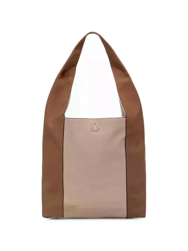 BENETTON Logo-embroidered Reversible Tote Bag - Brown