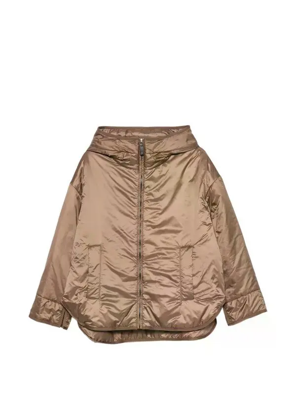 Max Mara Hooded Zip-up Jacket - Brown
