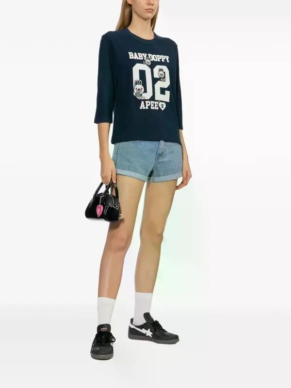 AAPE BY *A BATHING APE Apee™ A Bathing Ape® Logo-patched Denim Shorts