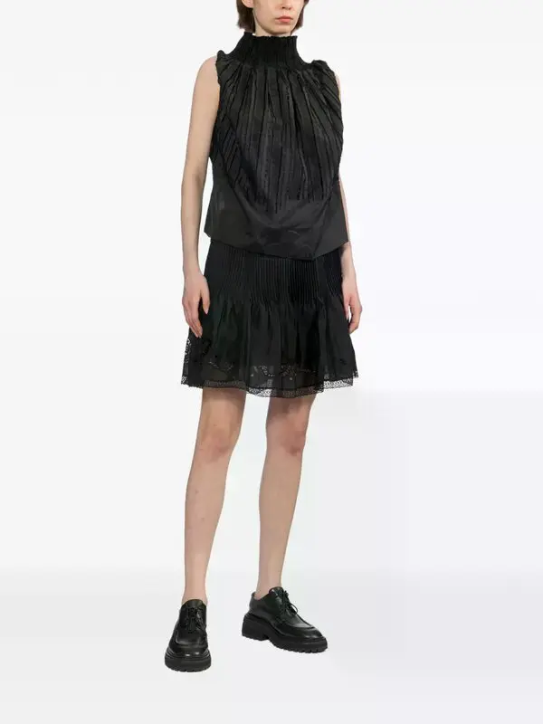 SELF-PORTRAIT Pleated Ruffled Skirt