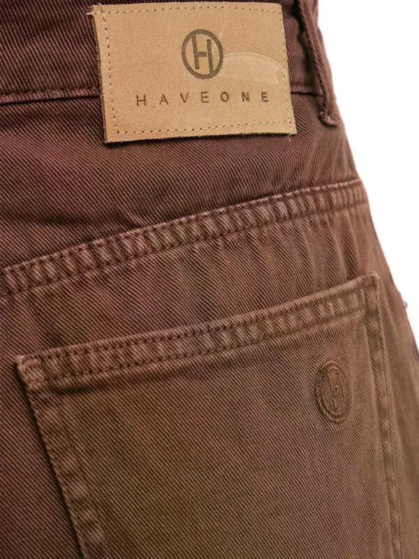 HAVEONE Seam Detail Wide-leg Jeans
