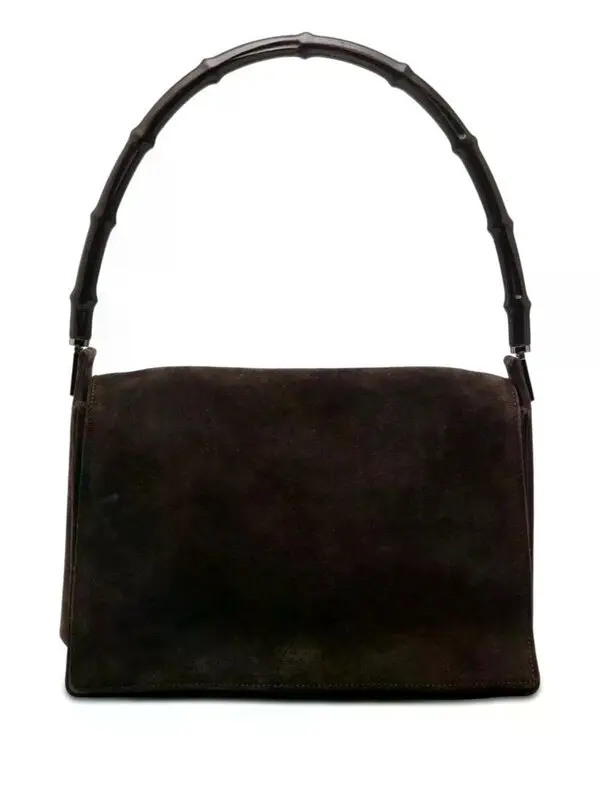 Gucci Suede Bamboo Top Handle Handbag