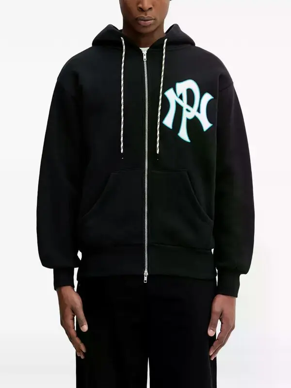 NO PROBLEMO Logo Patch Zip-up Oversized Hoodie