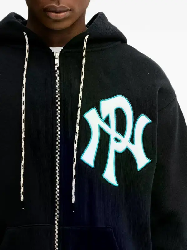 NO PROBLEMO Logo Patch Zip-up Oversized Hoodie