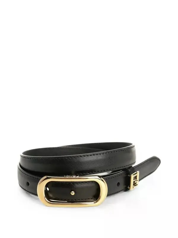 Fendi Ff Logo Buckle Leather Belt