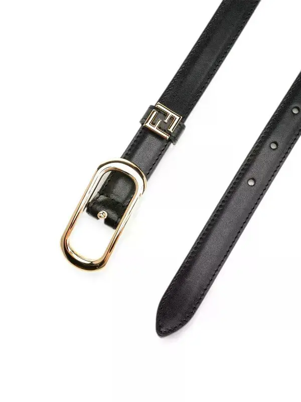 Fendi Ff Logo Buckle Leather Belt